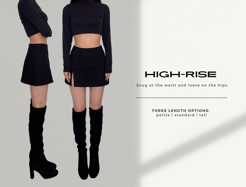 Slit Micro Mini Skirt PDF Sewing Pattern Low-rise & - Etsy