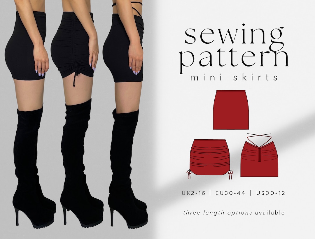 Mini Skirt Bundle PDF Sewing Pattern | 3 Length Options | A4, US Letter ...