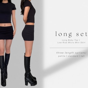 Baby Tee & Micro Mini Skirt Set PDF Sewing Pattern | Size UK2-18 | A4 ...