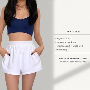 Easy High-waisted Shorts W/ Pockets PDF Sewing Pattern 3 - Etsy