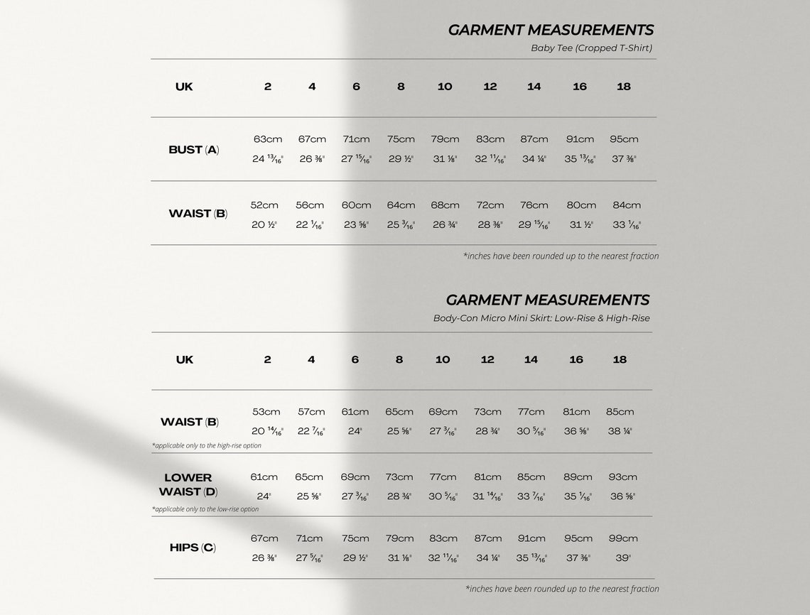 Baby Tee & Micro Mini Skirt Set PDF Sewing Pattern Size - Etsy