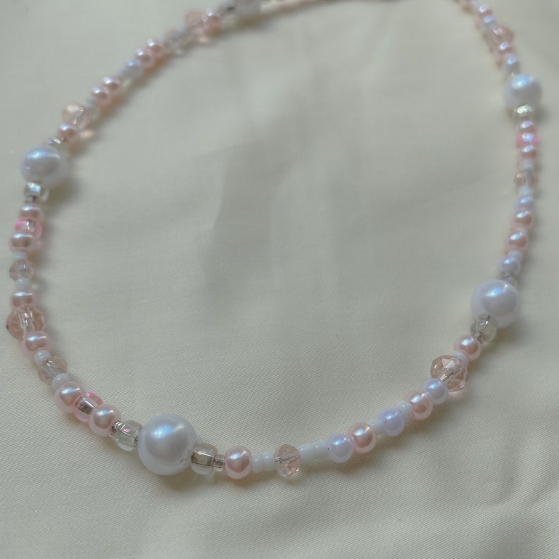Pastel Pink Pearl Necklace - Etsy