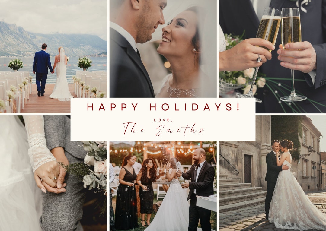 Happy Holidays Photo Card Template for Canva - Minimalist Holiday Photo ...