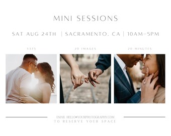 Mini Session Template for Photographers - Minimalist Mini Session ...