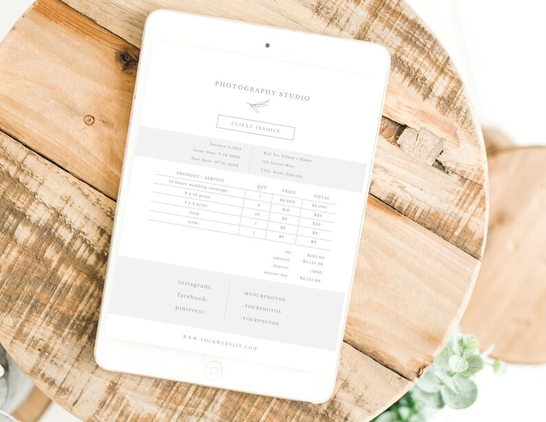 Photography Invoice Template 2 - Customizable Invoice Template Receipt ...