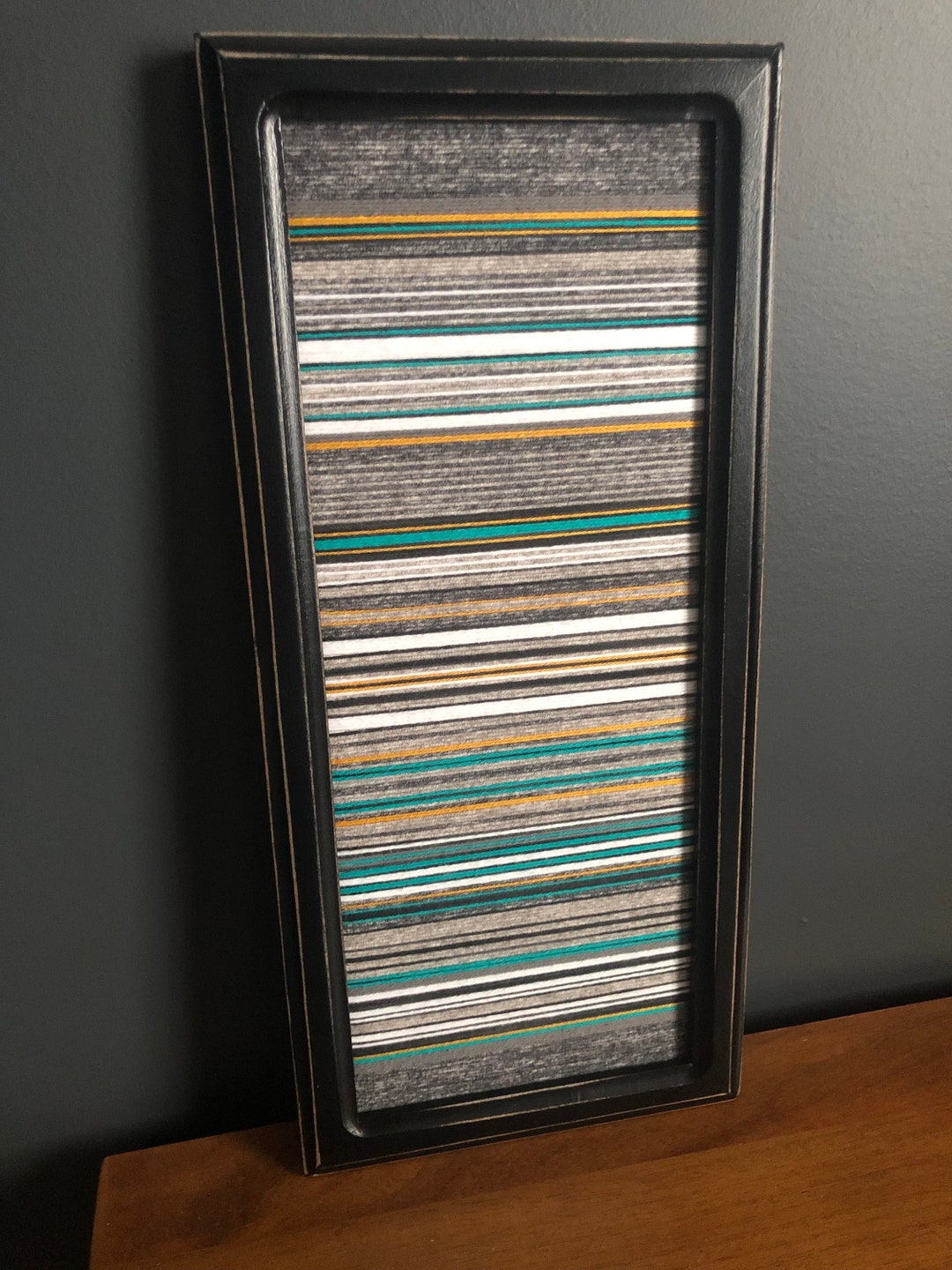 Framed Yarn Wall Art | Fiber Art | Retro Geometric Wall Hanging ...