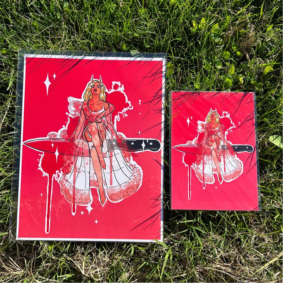 Black Widow Bride Femme Fetale Pin up Digital Illustartion Art Print - Etsy