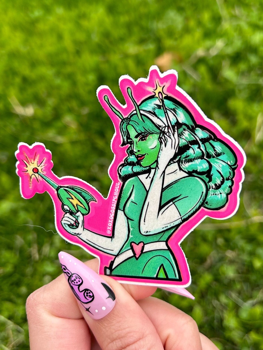 Space Babe Alien Pin up Vinyl Sticker - Etsy
