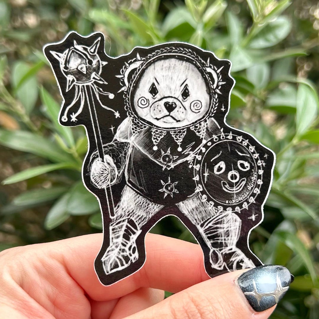 Warrior Clown Bear Vinyl Sticker - Etsy