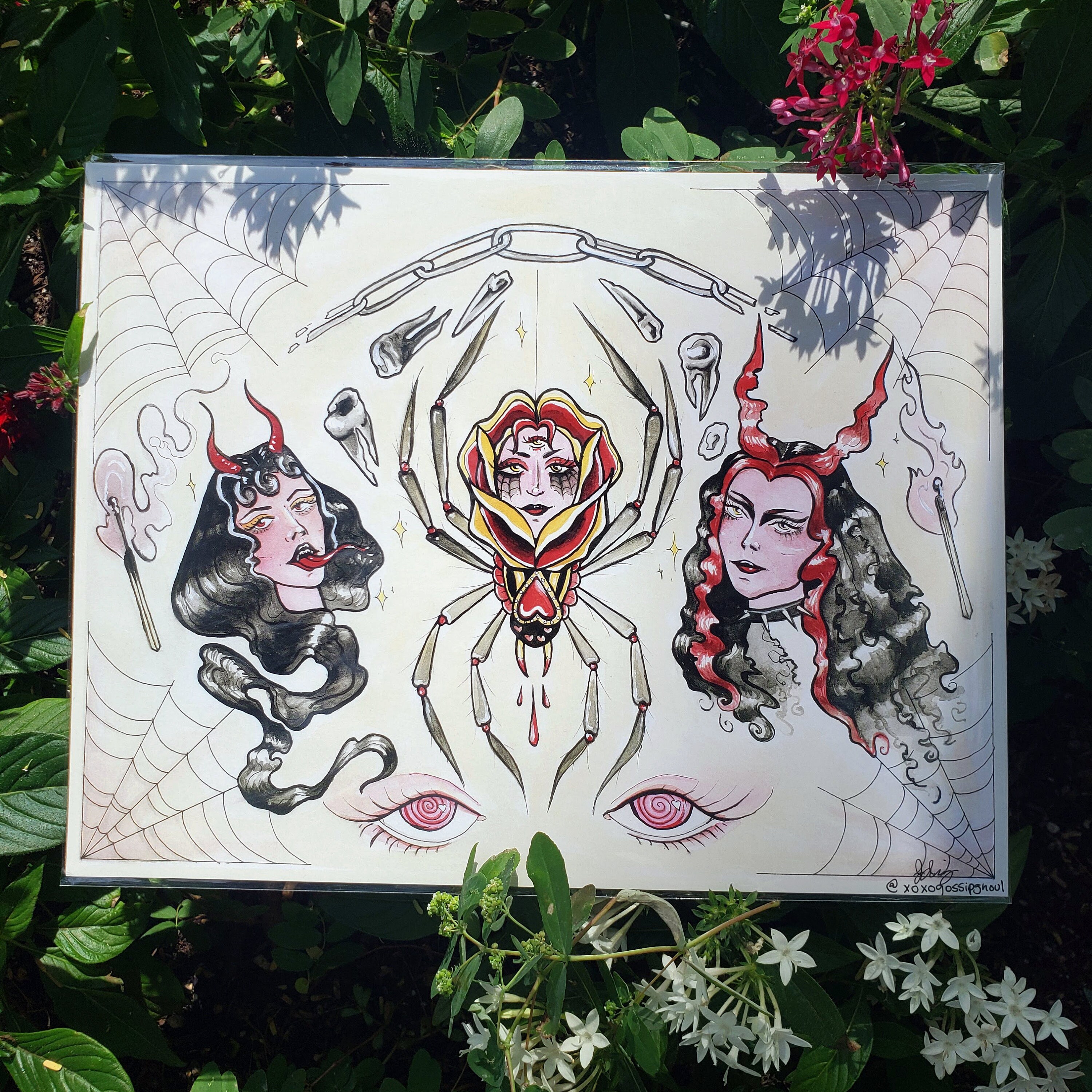 Goth Baddies Watercolor Flast Sheet - Etsy