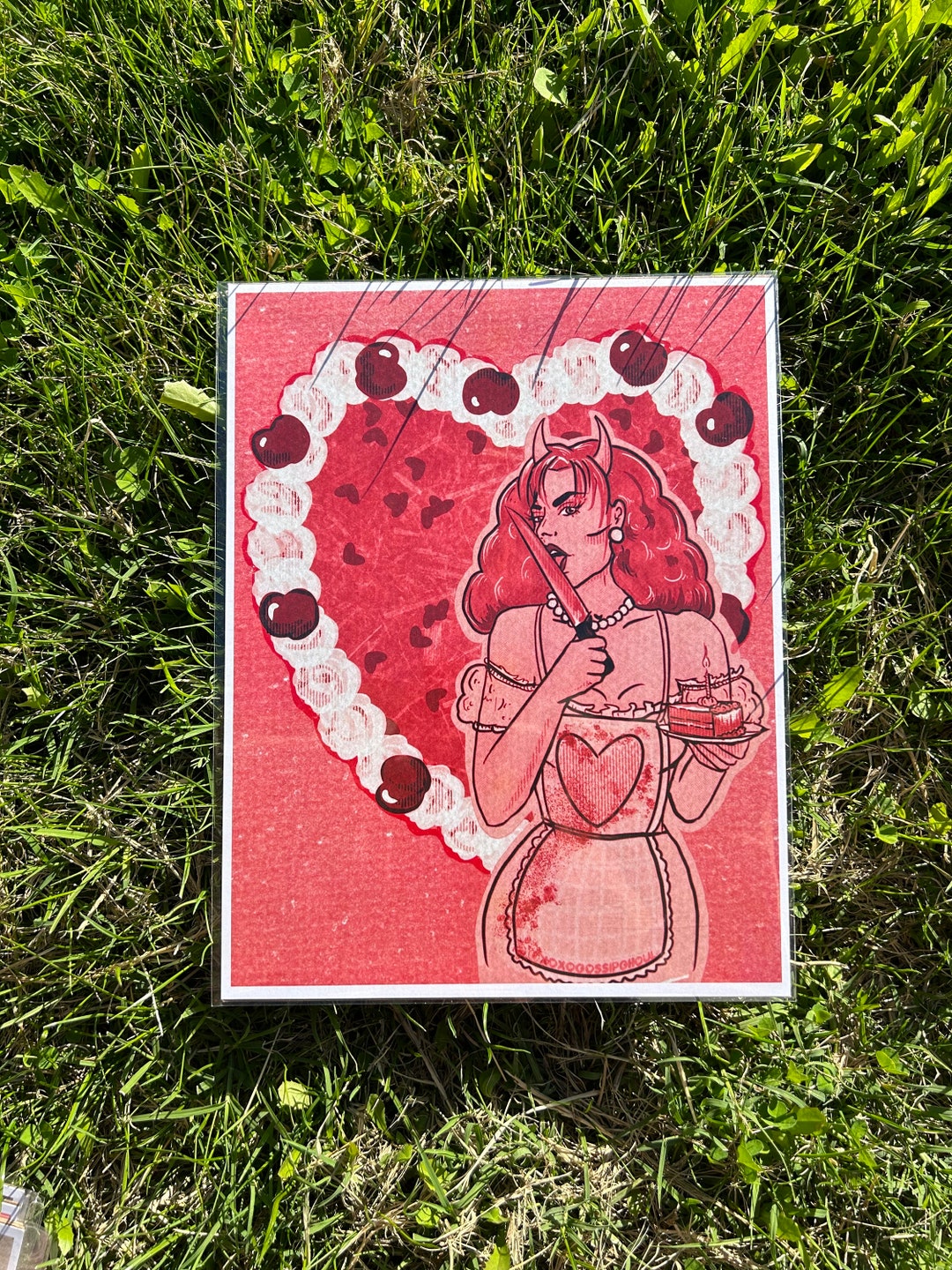 Cake Baking Demon Pin up Girl Digital Illustartion Art Print - Etsy