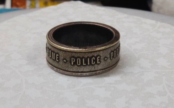 Police challenge coin ring | Etsy
