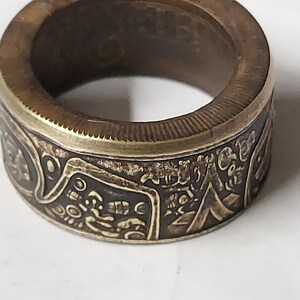 Aztec Design Challenge Coin Ring - Etsy