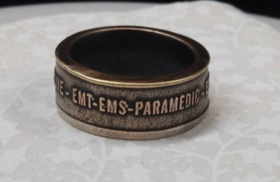 Ems Emt Paramedic Challenge Coin Ring - Etsy