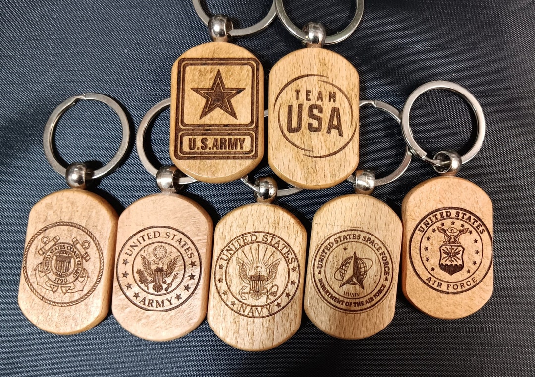 Wooden Military Keychains, All Branches Available Please Pick the ...