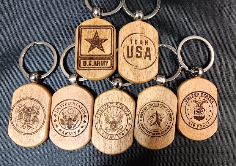 Wooden Military Keychains, All Branches Available Please Pick the ...