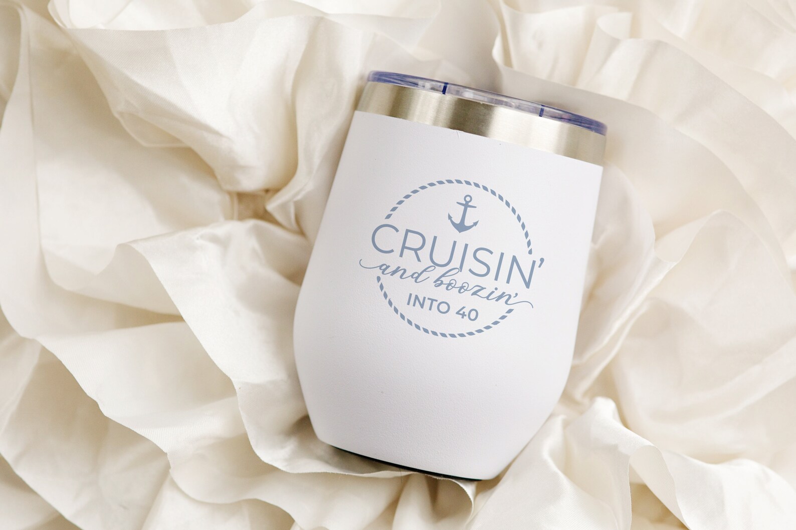 Group 40th Birthday Cruise Tumblers, 12oz Birthday Party Wine Tumblers ...