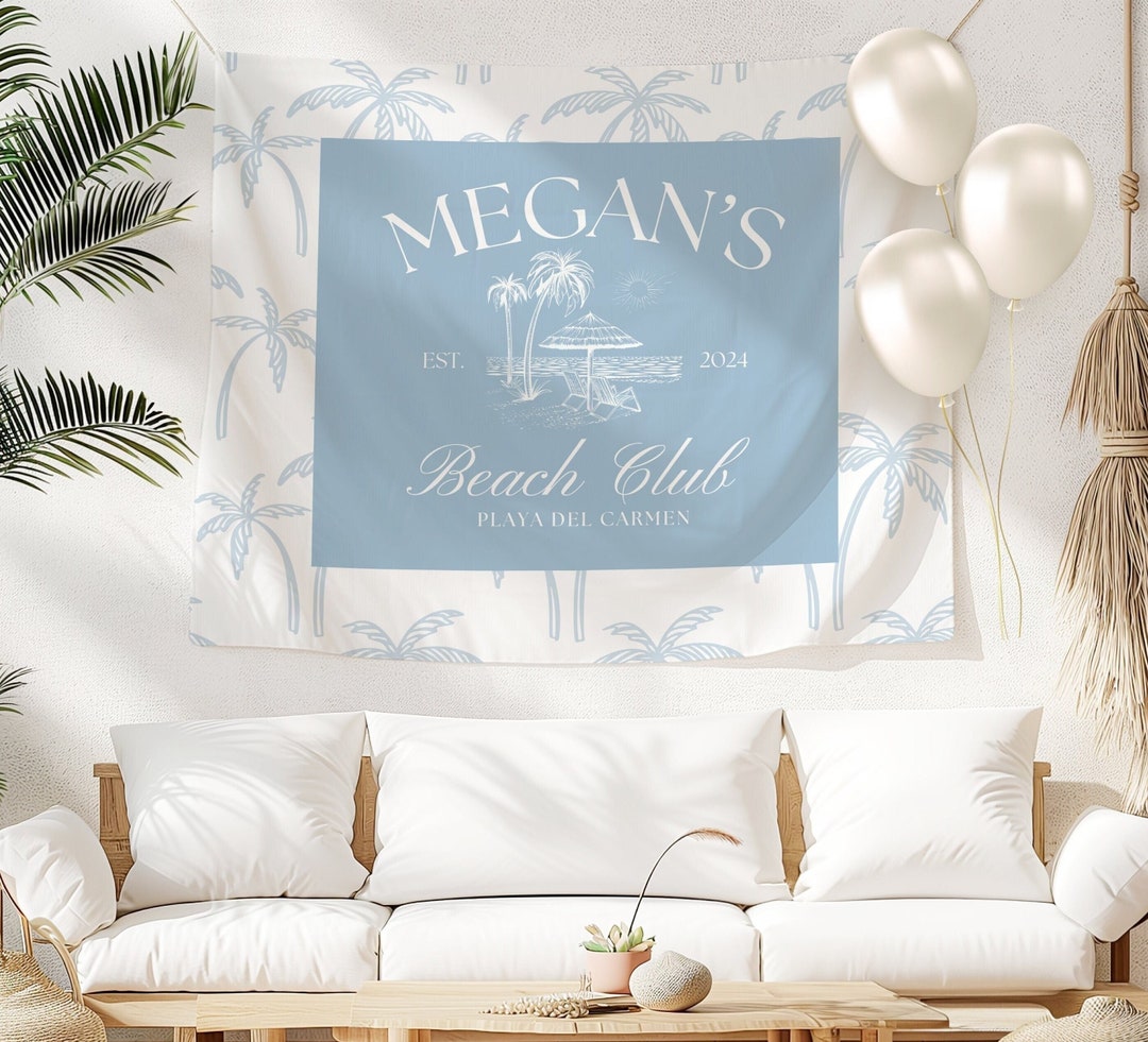 Personalized Beach Bachelorette Party Banner, Custom Coastal ...