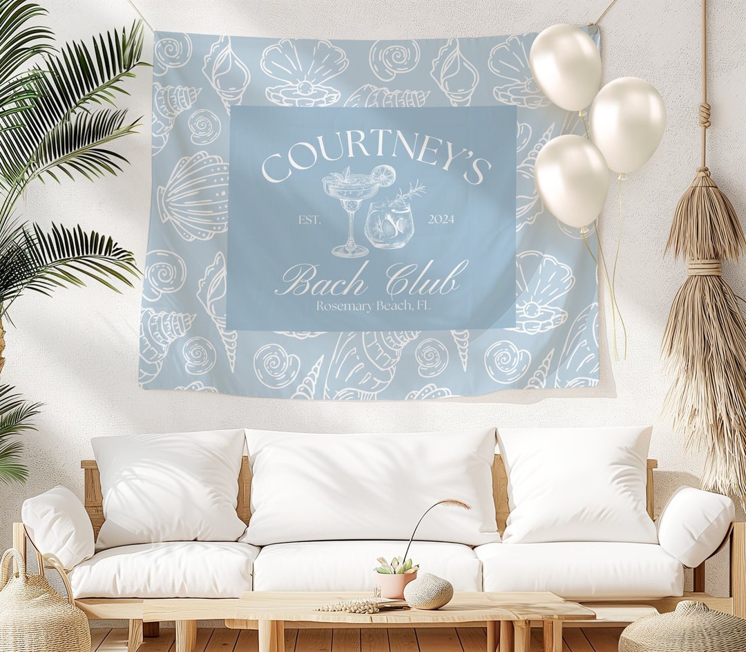 Personalized Beach Bachelorette Party Banner, Custom Coastal ...