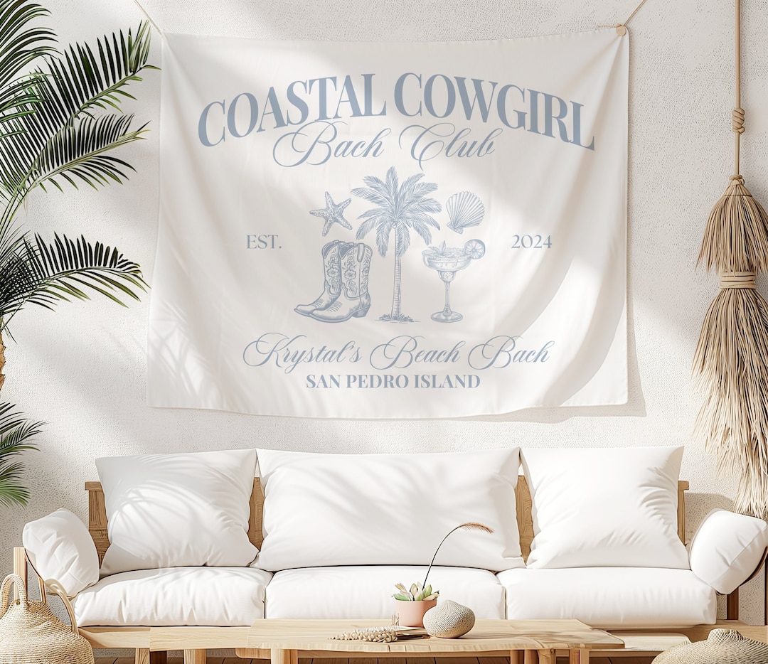 Custom Coastal Cowgirl Bachelorette Party Banner, Personalized ...