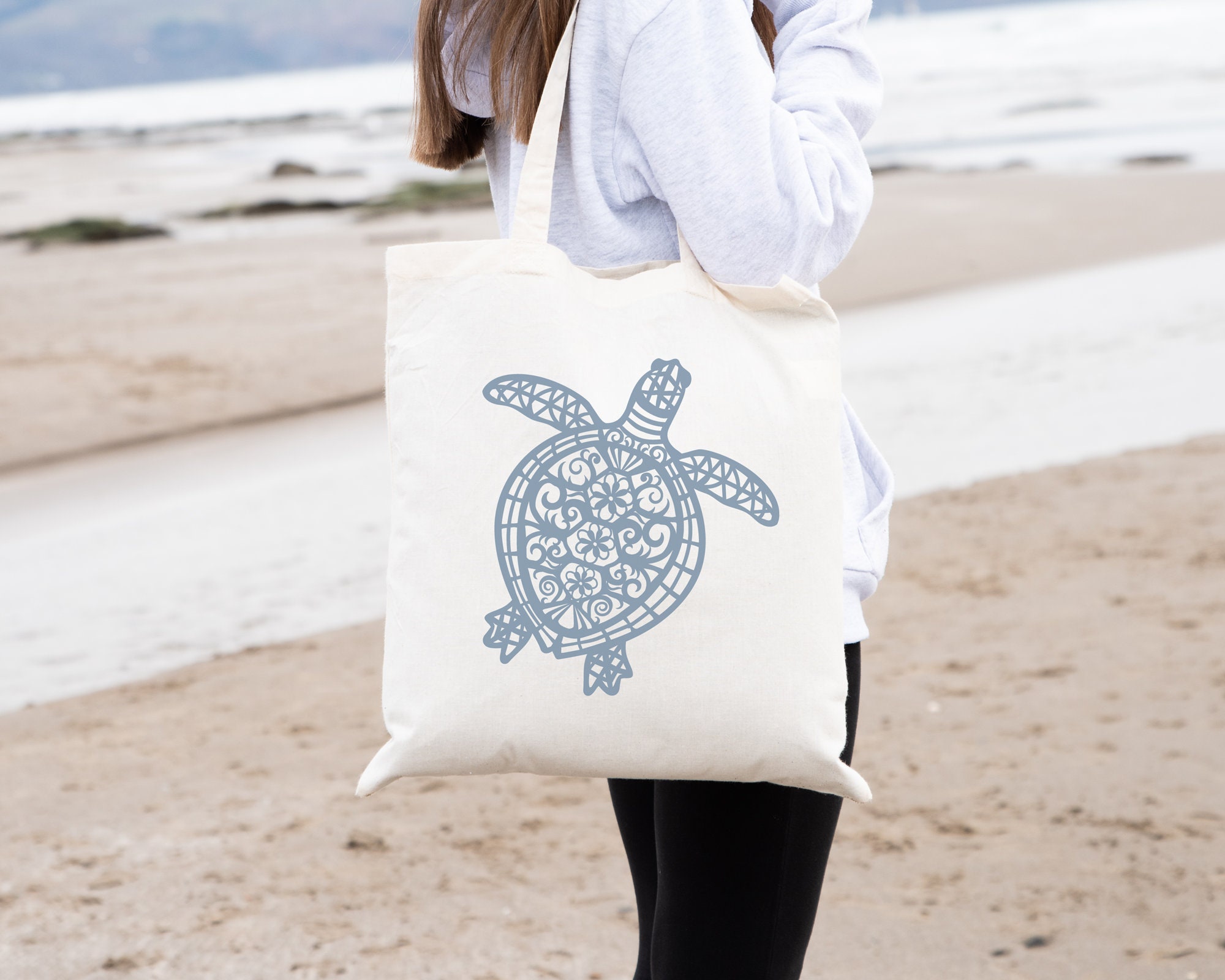 Sea Turtle Tote Bag Tribal Sea Turtle Bag Mandala Turtle Bag Turtle ...