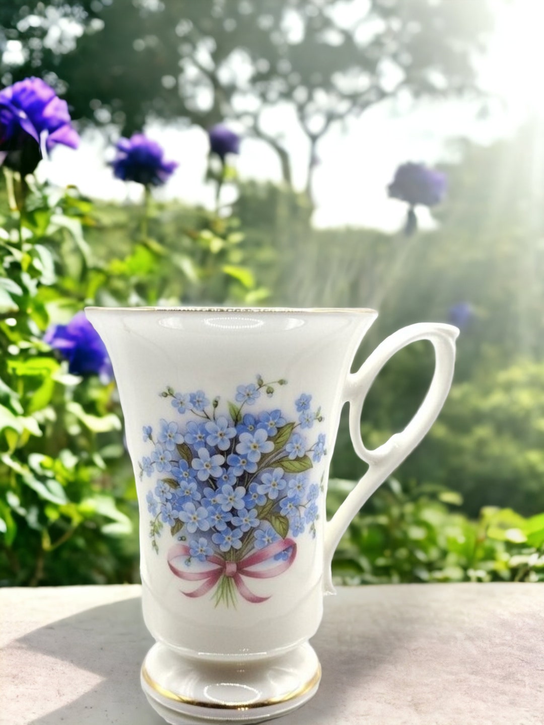 Vintage Collectible Royal Patrician Blue Forget Me Not Coffee Mug ...