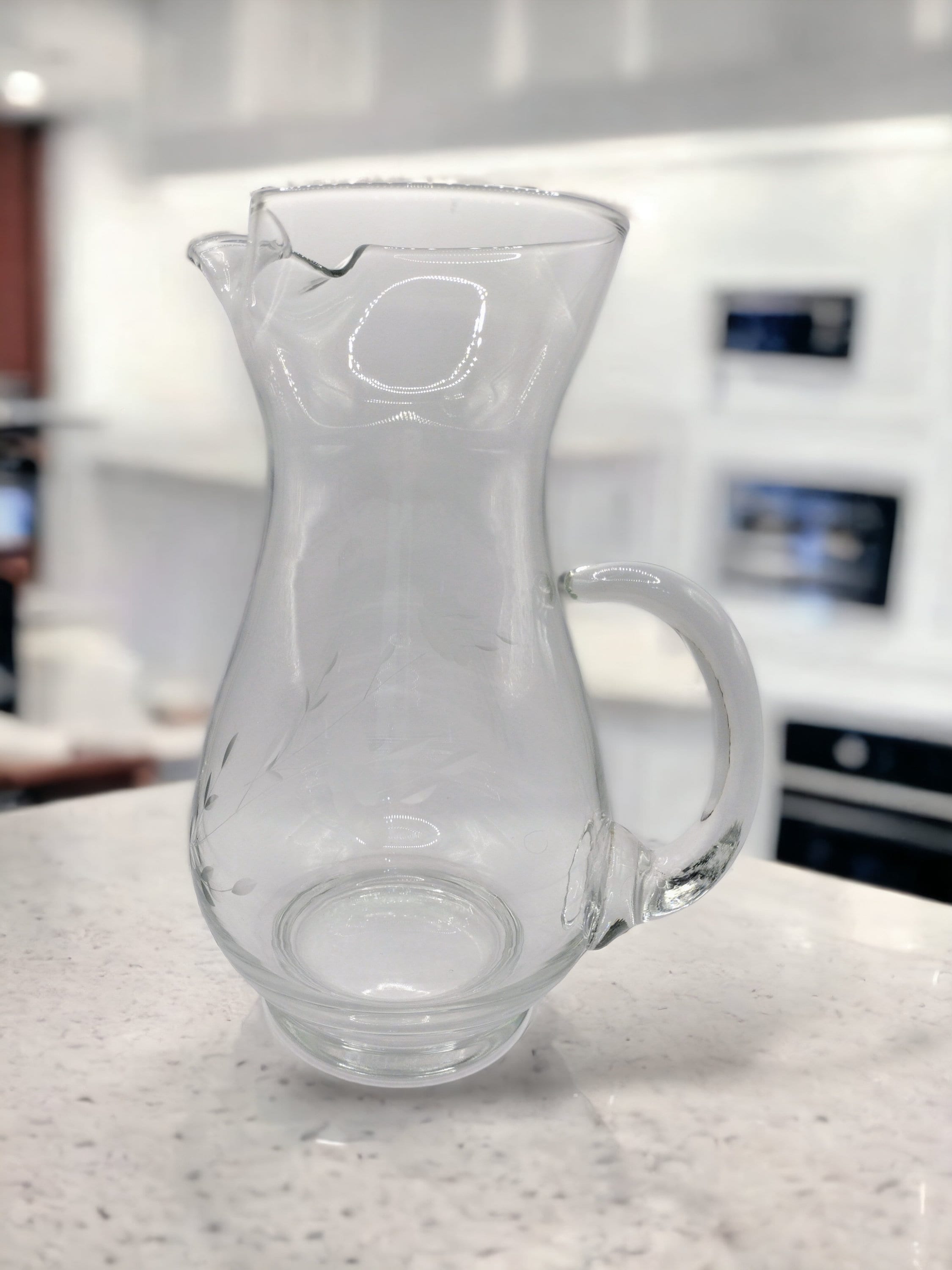 Princess House Vintage Etched Glass Pitcher. Water Juice Pitcher. Gift ...