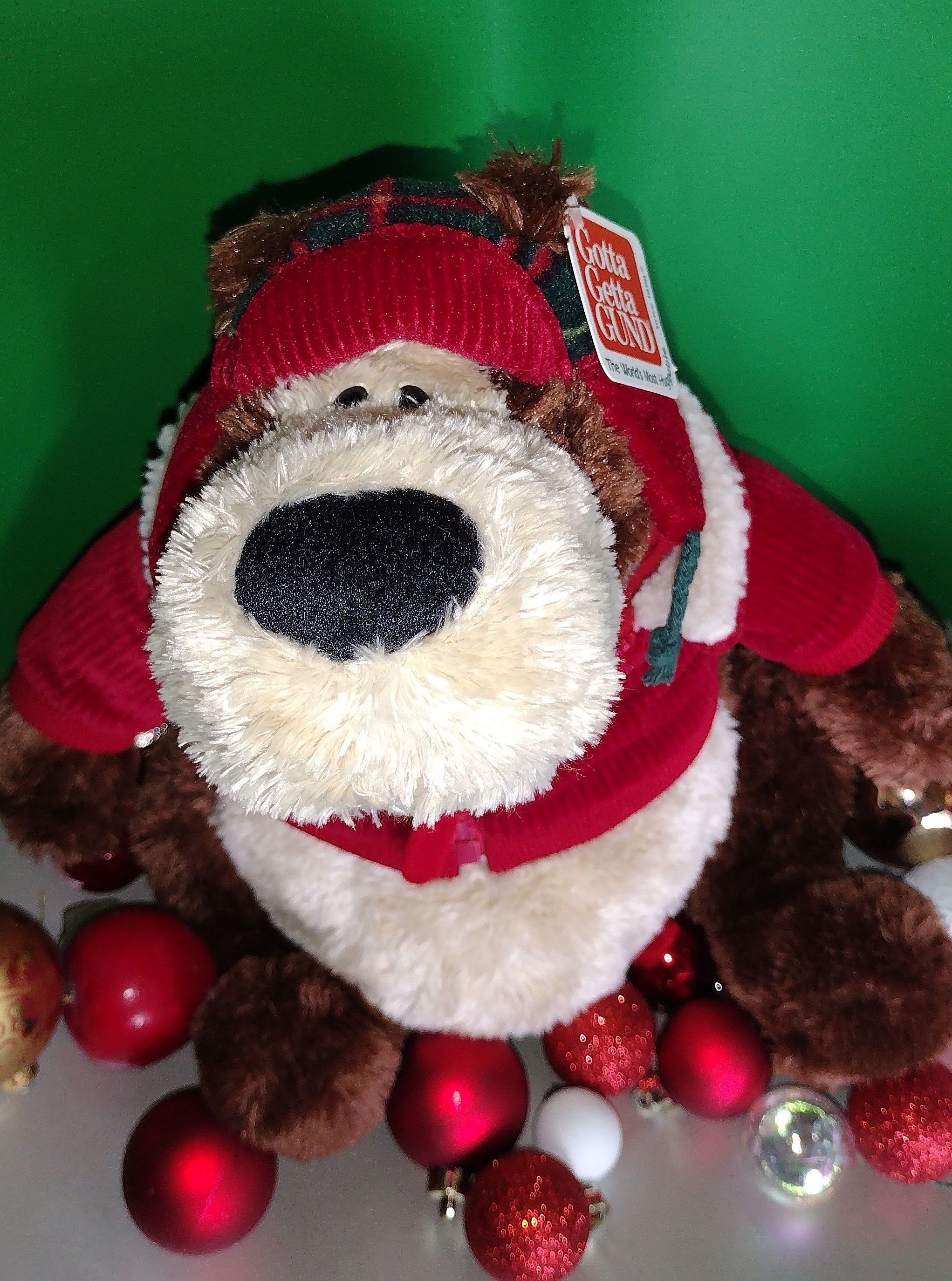 Vintage Collectible Gund Plush Stuffed Bear Cozy Holiday Living Goober ...