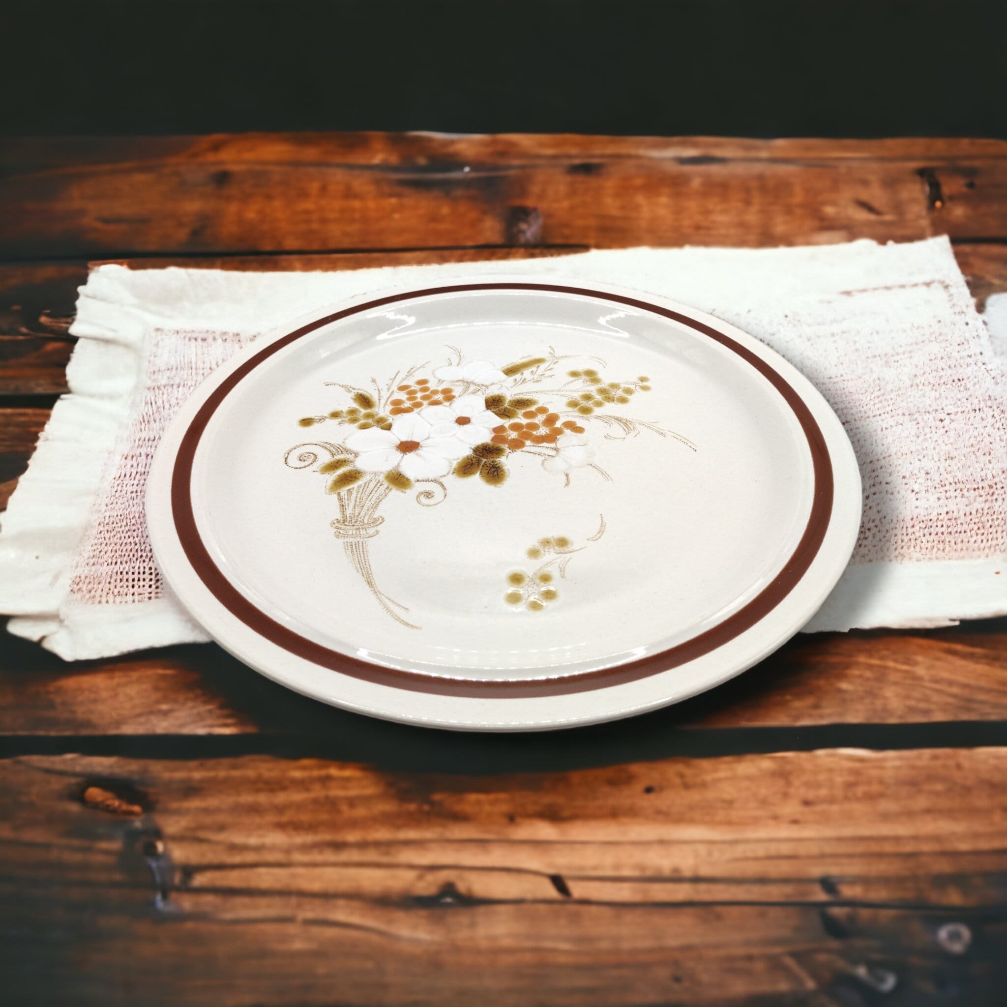 Four Season Vintage Stoneware Retro Plate Floral Stoneware - Etsy