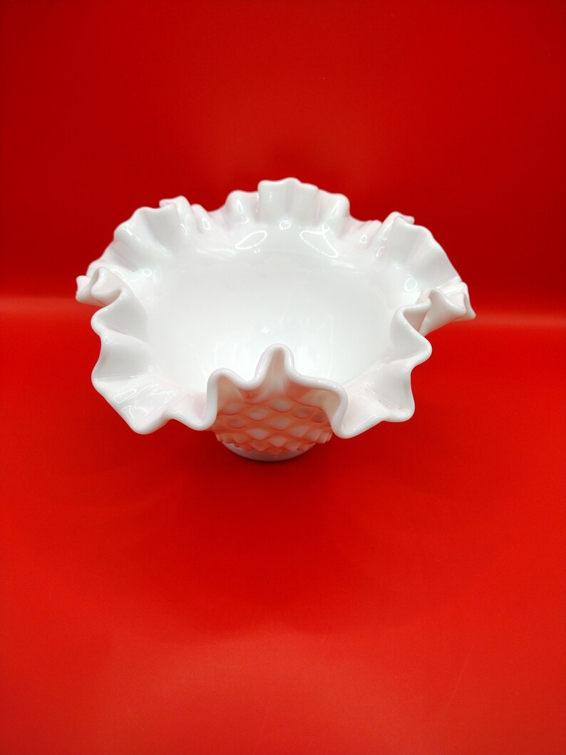 Vintage Fenton White Milk Glass Hobnail Candy Dish Trinket - Etsy