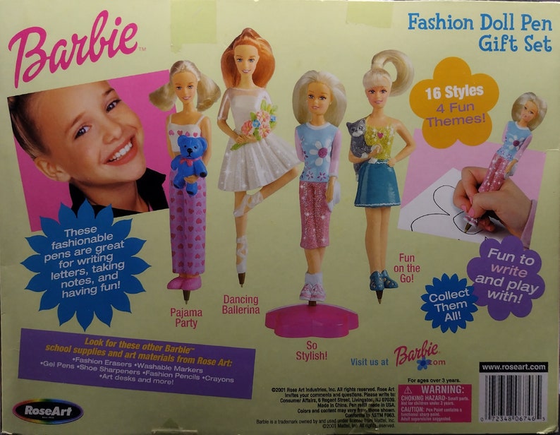 Vintage Barbie. Collectible Fashion Doll Pen Gift Set Includes Medium ...