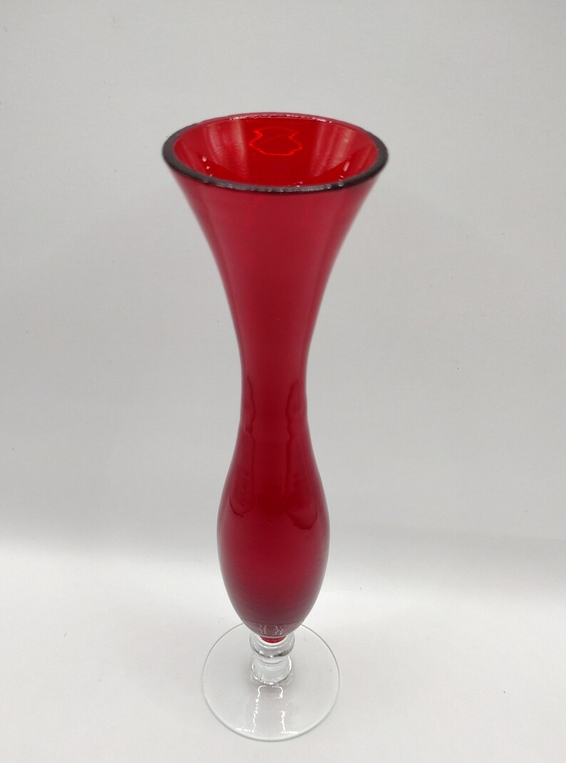 Vintage Bud Vase Red Glass Bathroom Decor Colored Vase Gift - Etsy