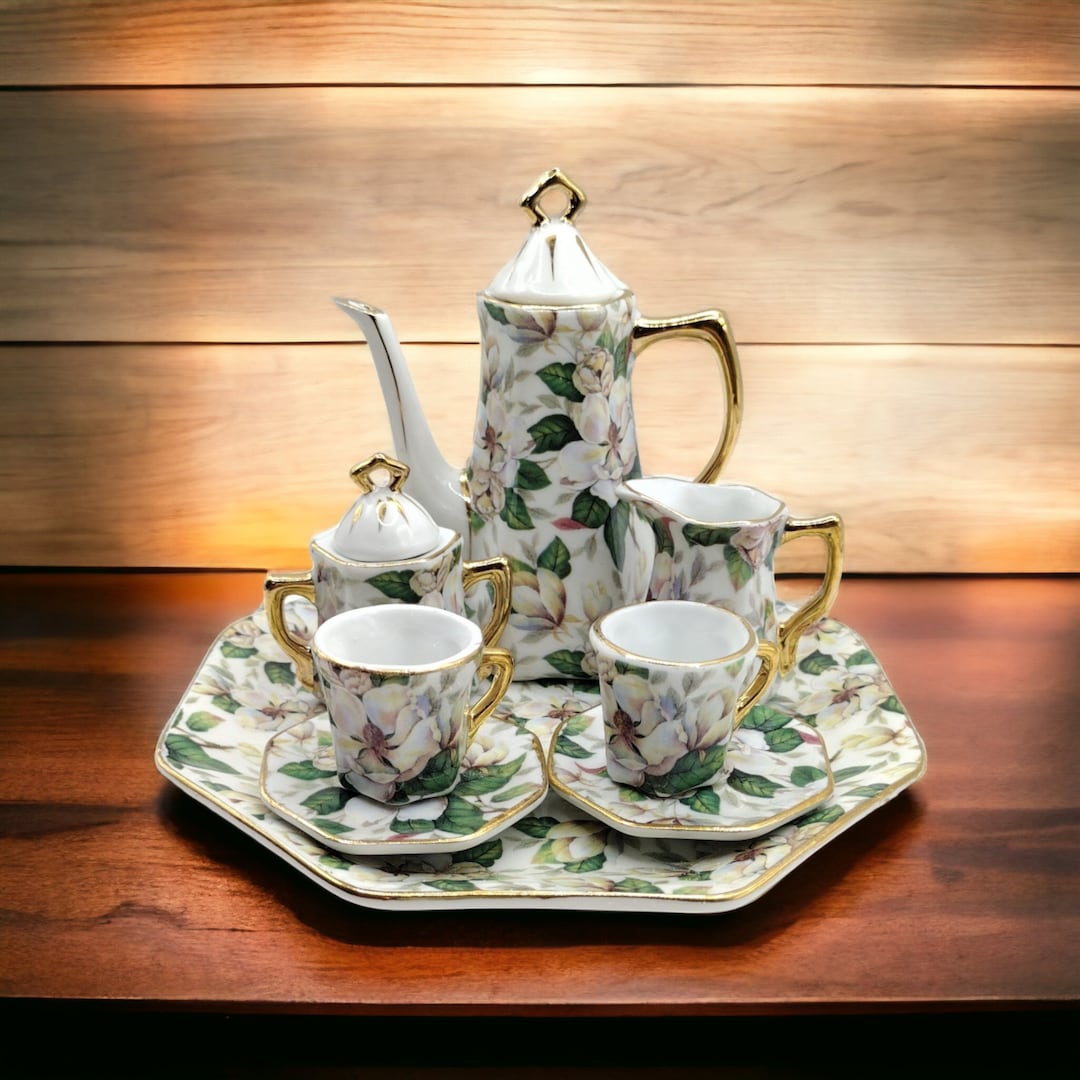 Magnolia Tea Set. Miniature Magnolia Chintz. Not for Food Use. Not a ...