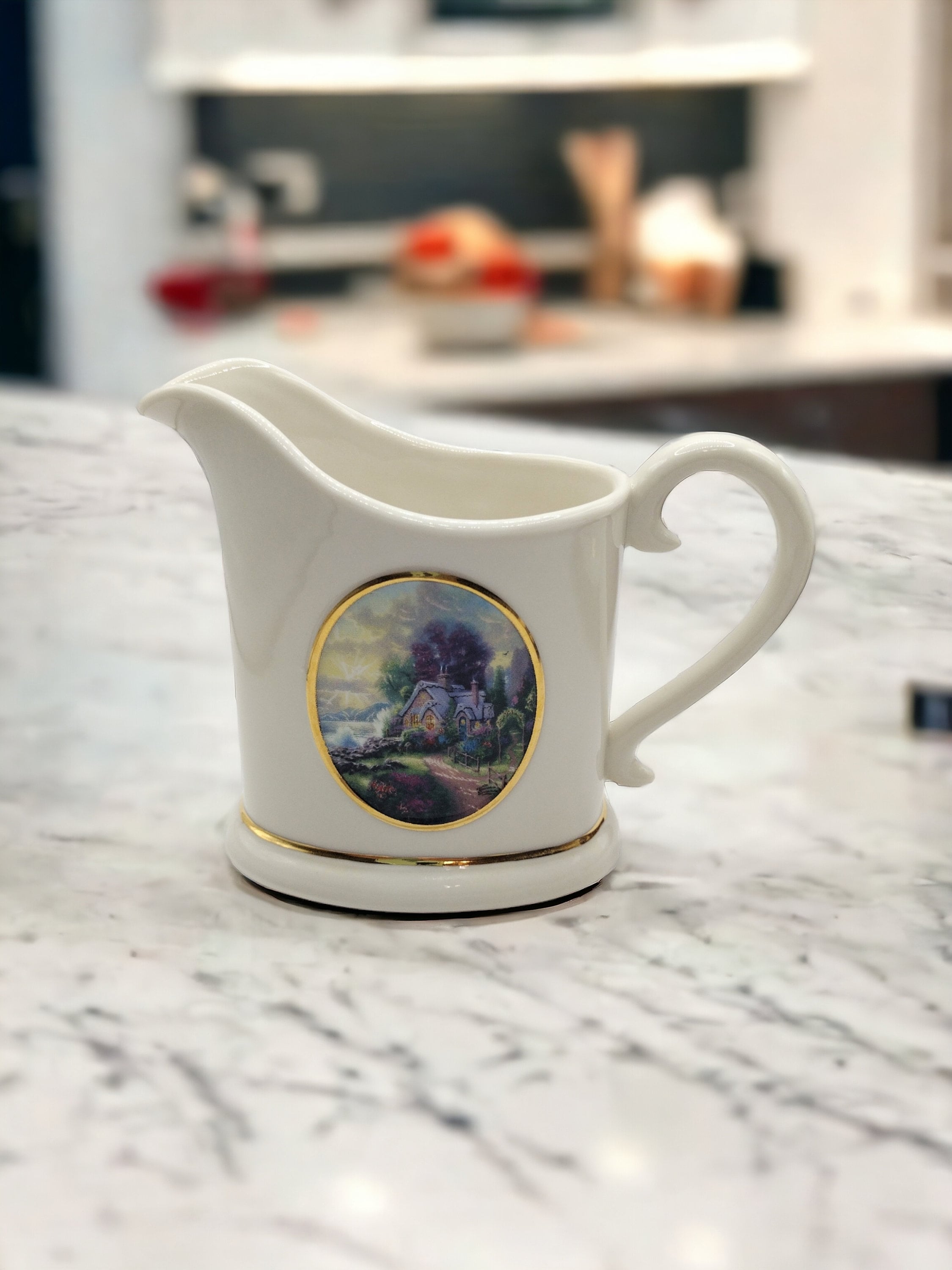 Painter of Light Thomas Kinkade Creamer and Sugar Set With Spoon. Retro ...