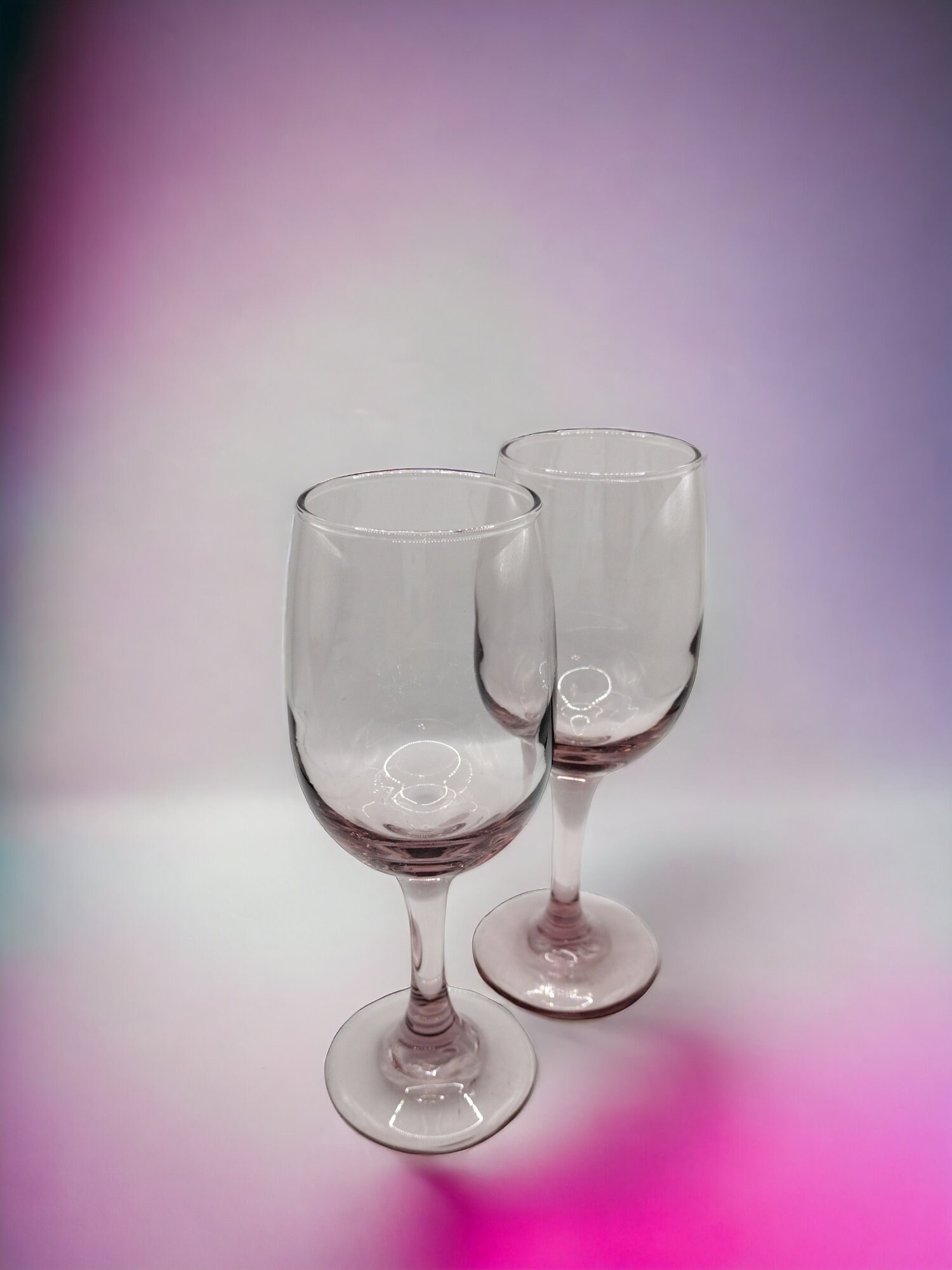 Plum Wine Glasses by Libbey Glassware. Colored Glass. Set of Two ...