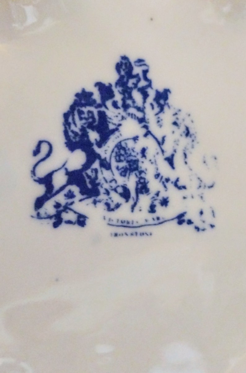 Victoria Ware Vintage Ironstone Pitcher and Basin in a Flow Blue Design ...