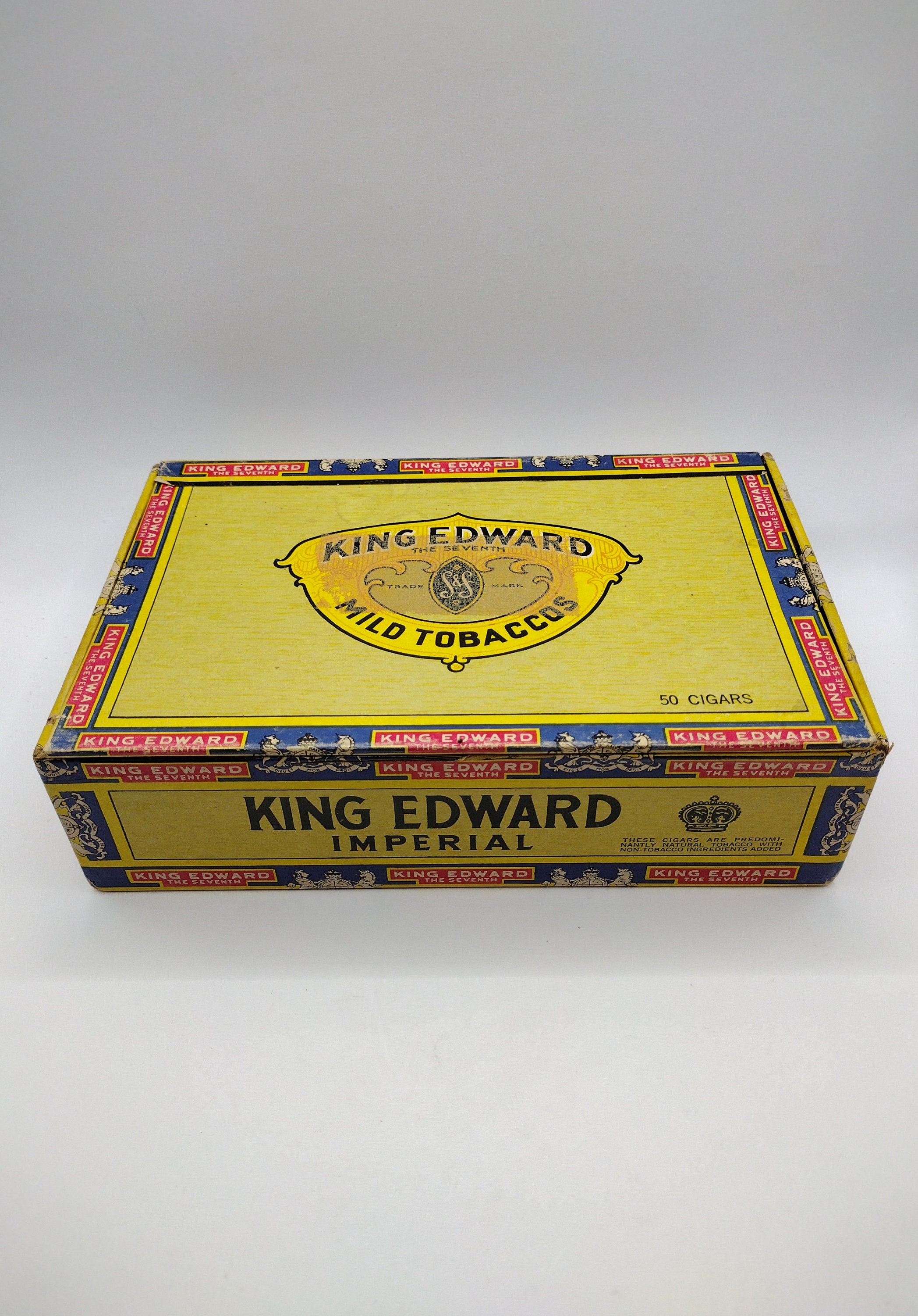 Vintage Cigar Boxes King Edward With Hinged Lid. Mid Century Gift for ...