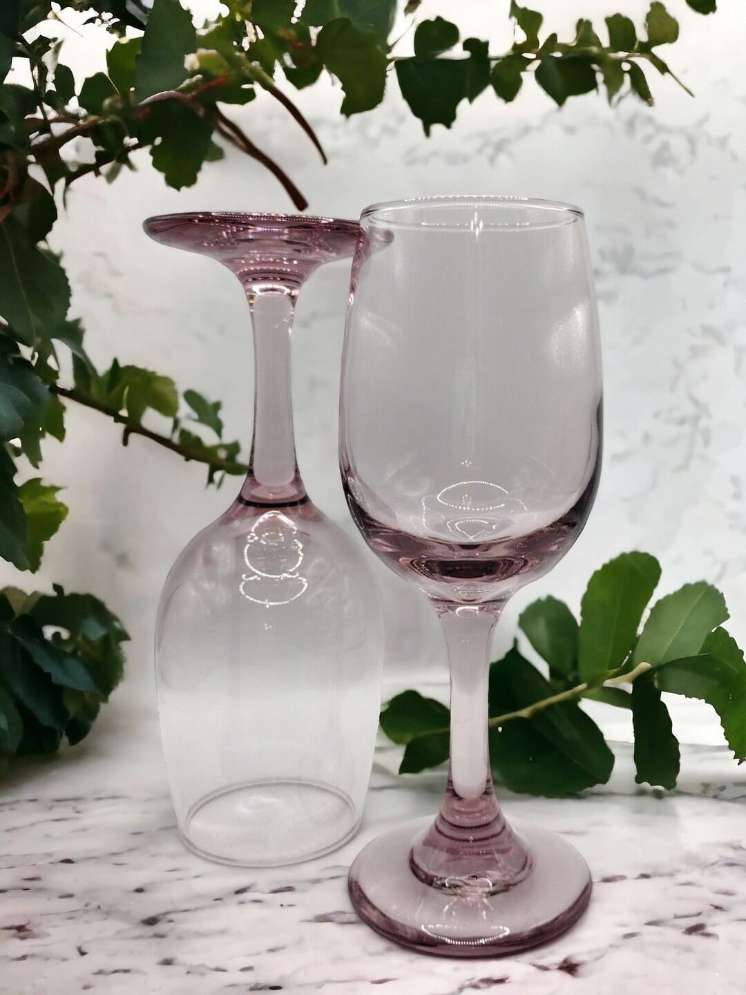 Plum Wine Glasses by Libbey Glassware. Colored Glass. Set of Two ...