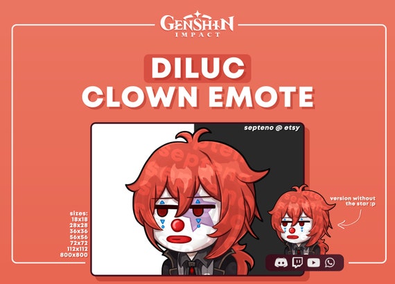 Genshin Impact: Diluc Clown Emote Sticker Icon for | Etsy