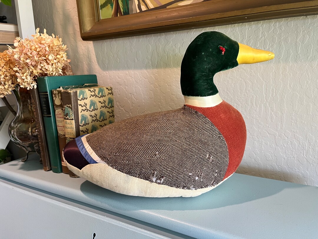 Vintage Mallard Duck Weighted Door Stopper Stuffed Plush Animal ...