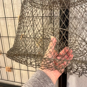 Vintage Mesh Metal Collapsible Fish Minnow Basket Cage - Etsy