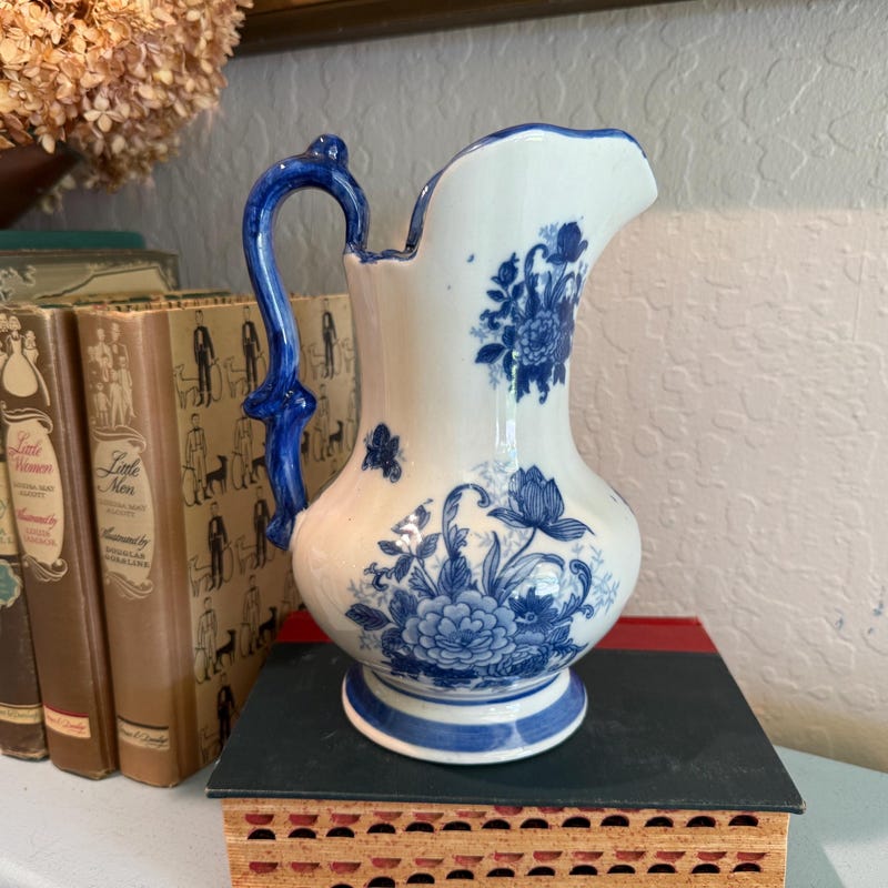 Blue Ceramic Pitcher - Etsy