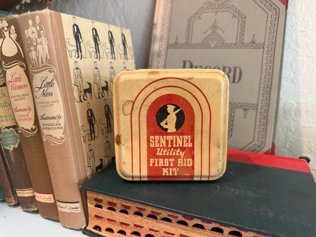 Vintage 1940s Sentinel Utility First Aid Kit Metal Tin With Buttons - Etsy