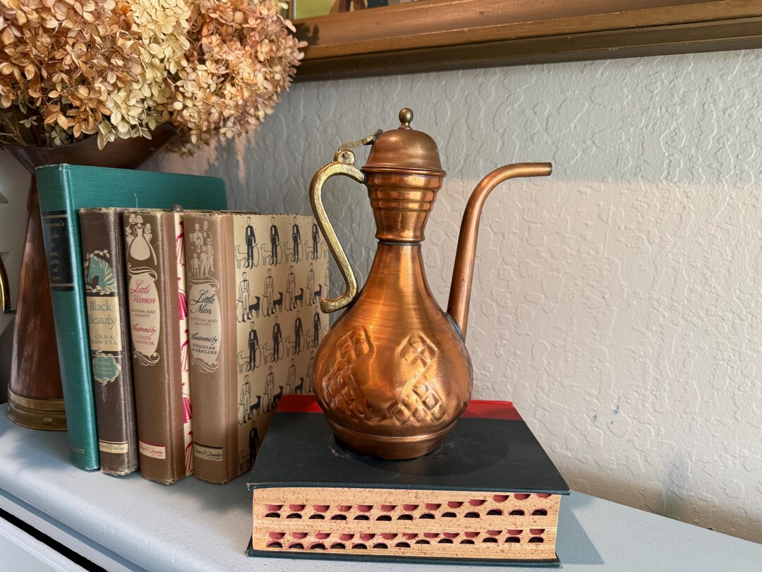 Antique Turkish Copper & Brass Water Ewer Pitcher Pot - Etsy