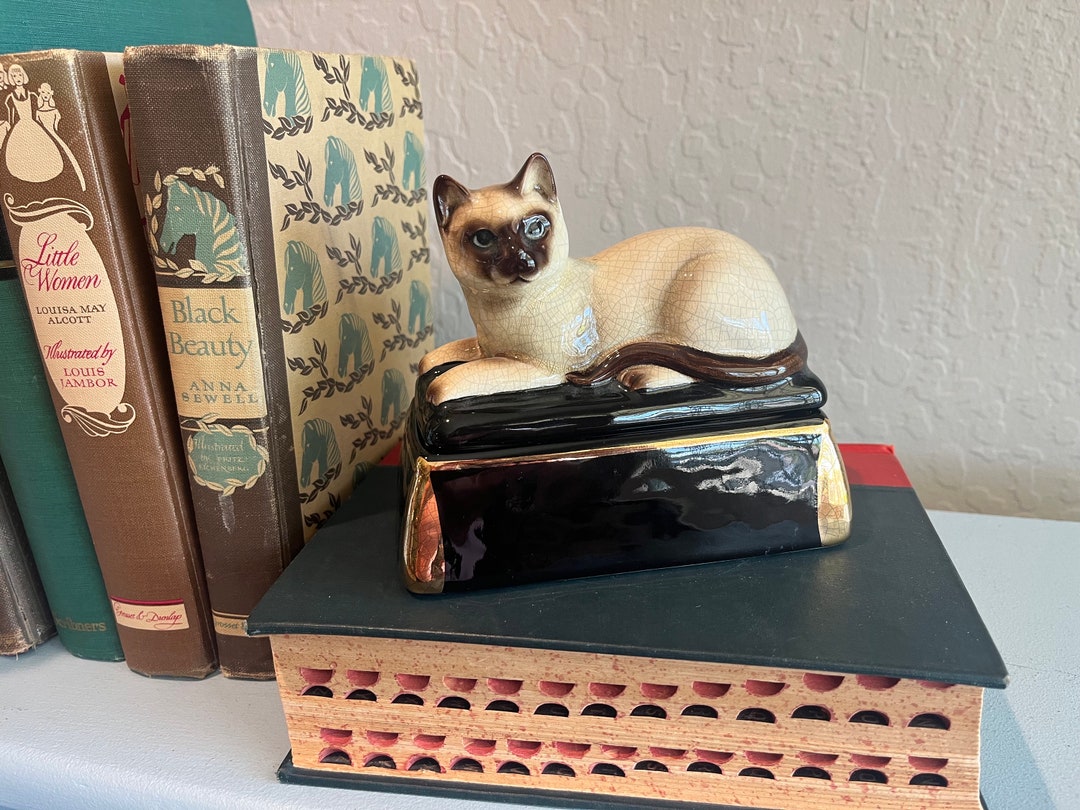 Vintage Takahashi Siamese Cat Ceramic Cackle Trinket Box - Etsy