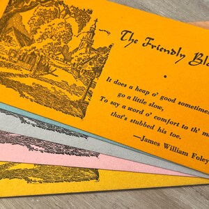 Vintage 10 Friendly Ink Blotter Cards - Quotes by Authors- by Dodge ...