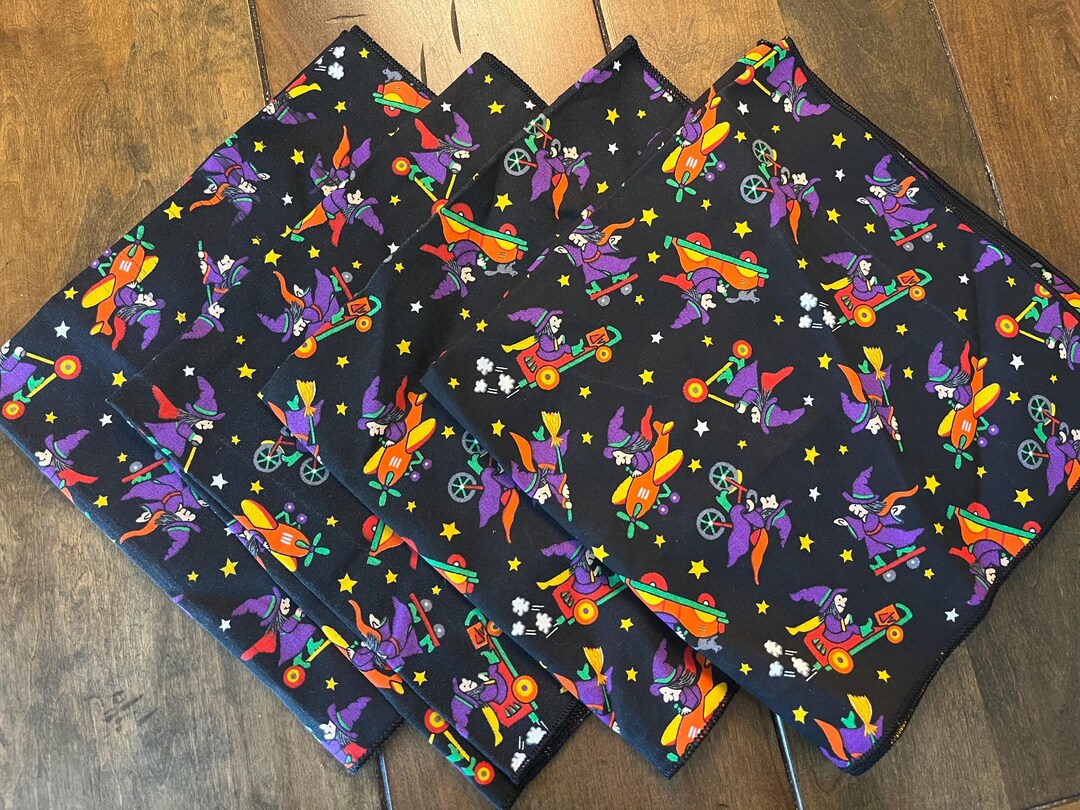 Vintage Halloween Black Witch Cloth Dinner Napkins Set of 4 - Etsy