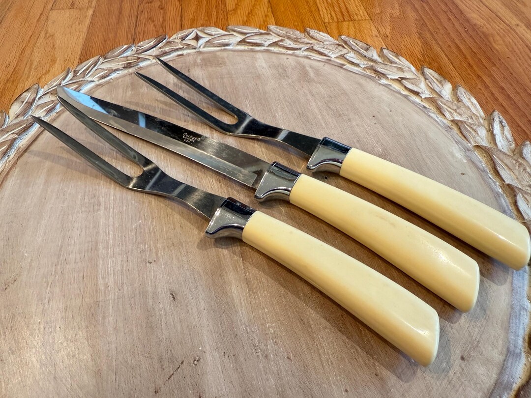 Vintage Quikut Stainless 3 Piece Carving Set With White Ivory Handle - Etsy