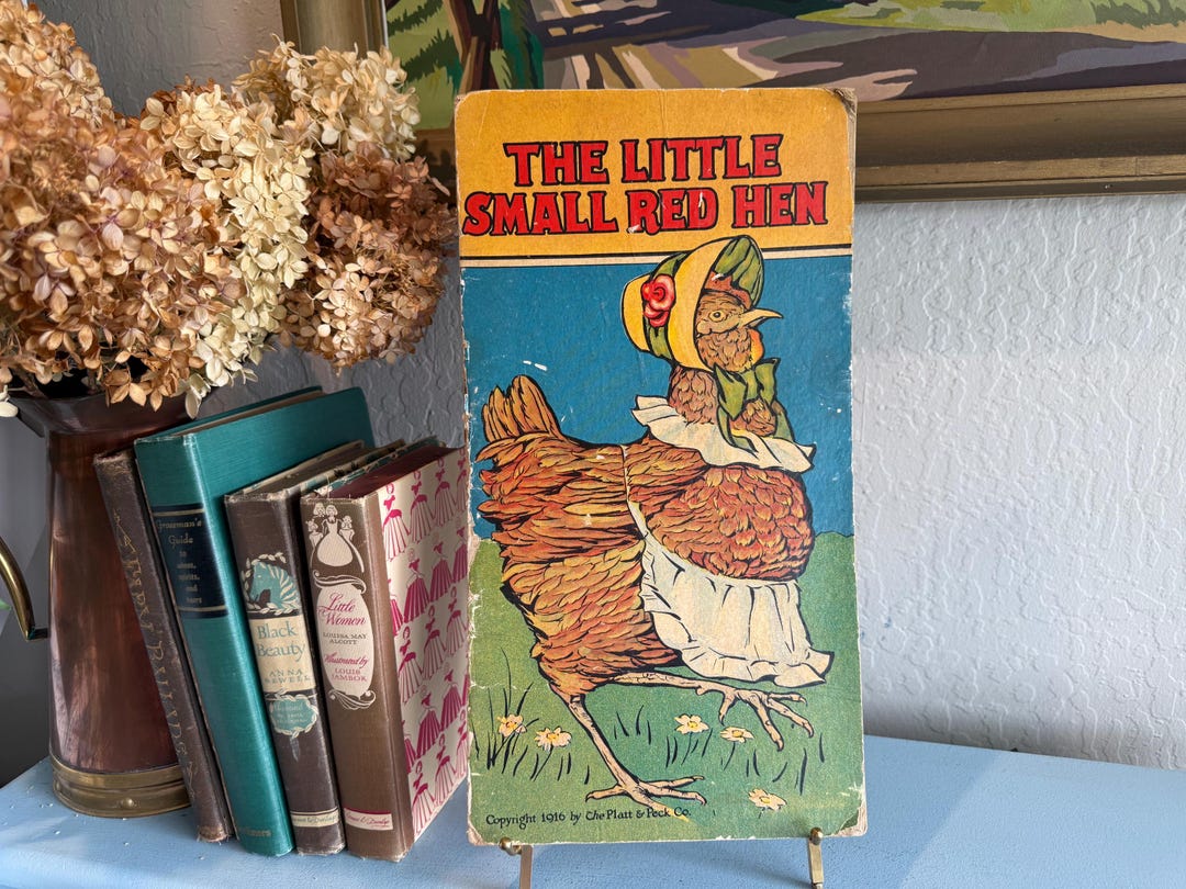Antique the Little Small Red Hen by May Byron Oversized Children's Folk ...