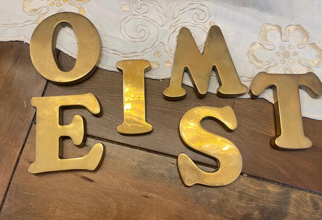 Vintage Heavy Solid Brass Letters - Individual Letters Available - Etsy